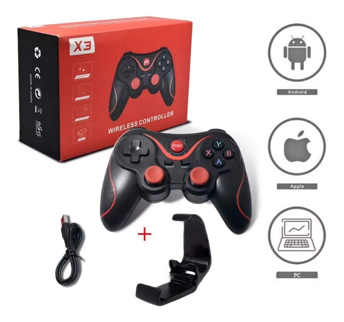 Joystick Bluetooth Inalambrico Celular Pc Tablet Android Ios Color ...